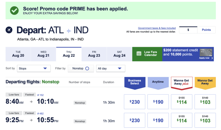 Southwest Flash Promo Up to 30% off for PRIME day - Monkey Miles